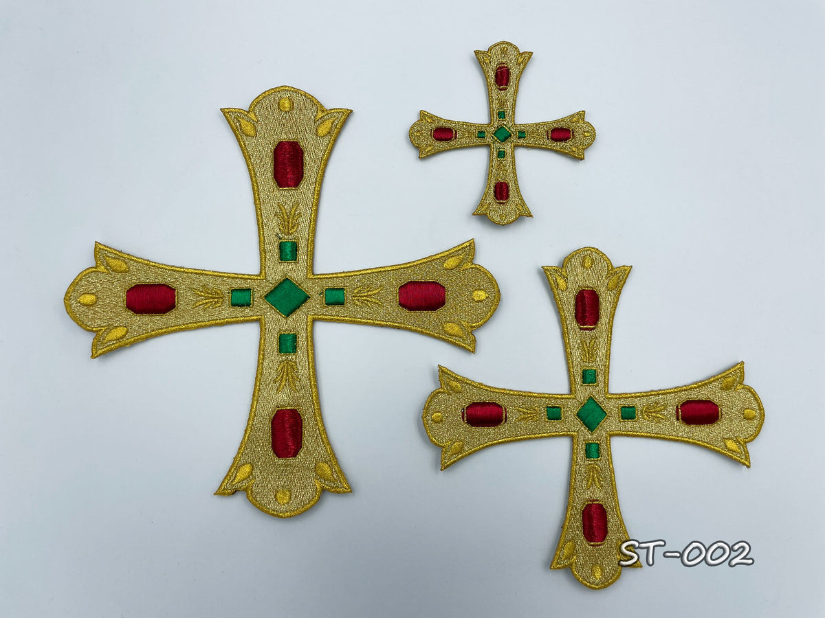 Set of embroidered crosses ST-002 in 2 colors –Liturgical Fabrics
