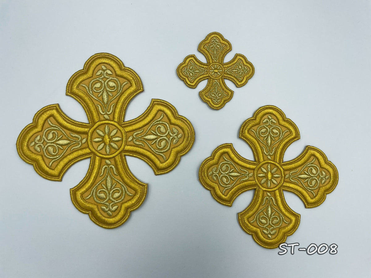 Set of embroidered crosses ST-008 in 5 colors –Liturgical Fabrics