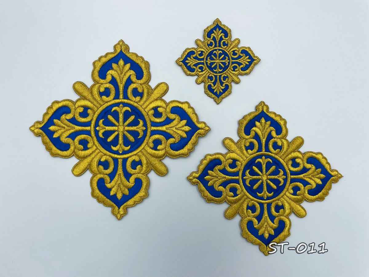 Set of embroidered crosses ST-011 in 6 colors –Liturgical Fabrics