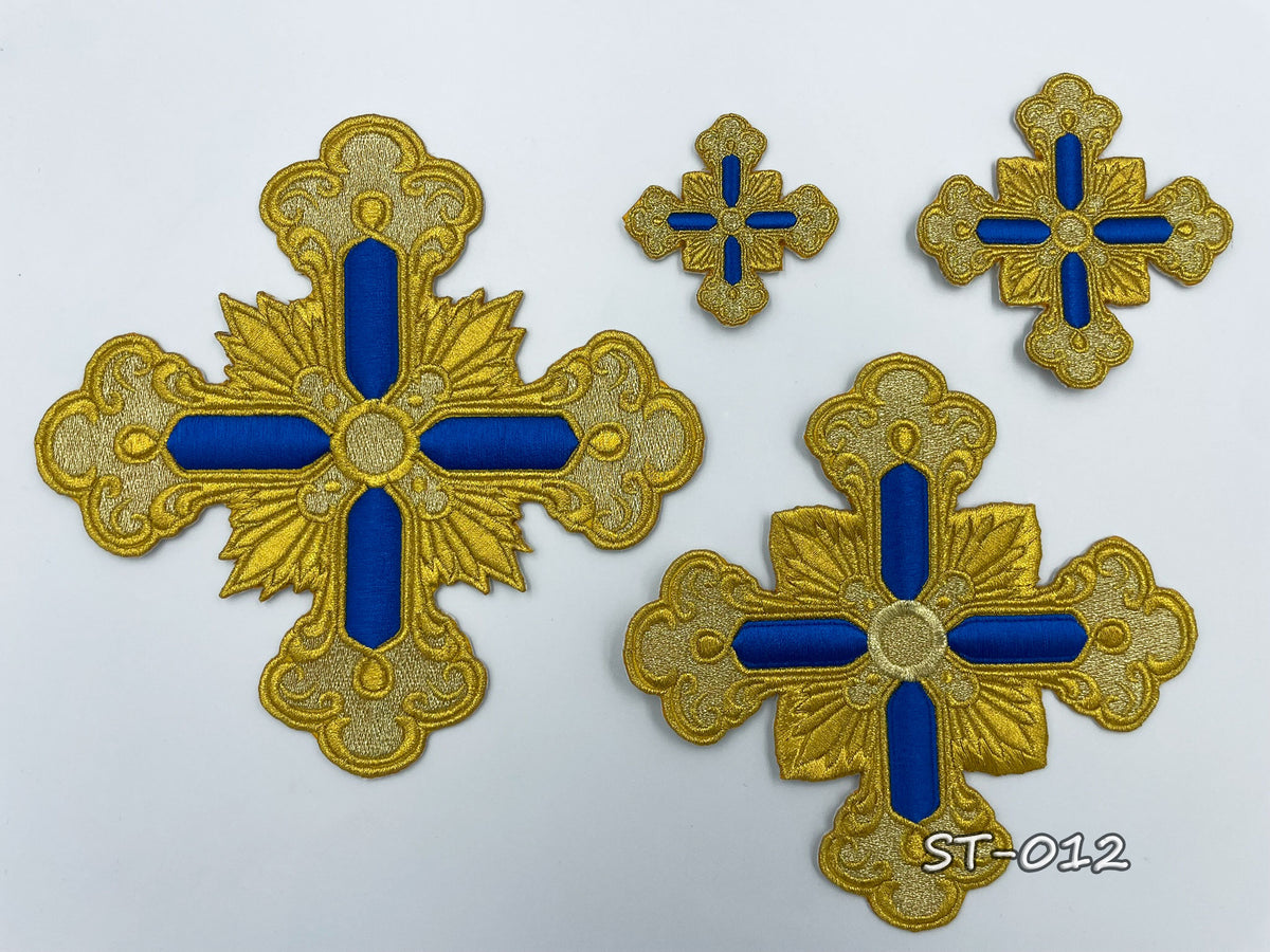 Set of embroidered crosses ST-012 in 6 colors –Liturgical Fabrics