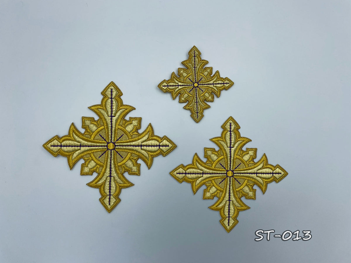 Set of embroidered crosses ST-013 in 2 colors –Liturgical Fabrics