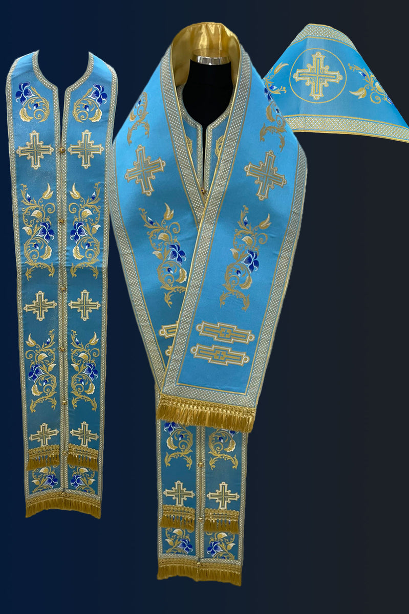 Bishop set with a floral pattern and crosses in 4 colors –Liturgical ...