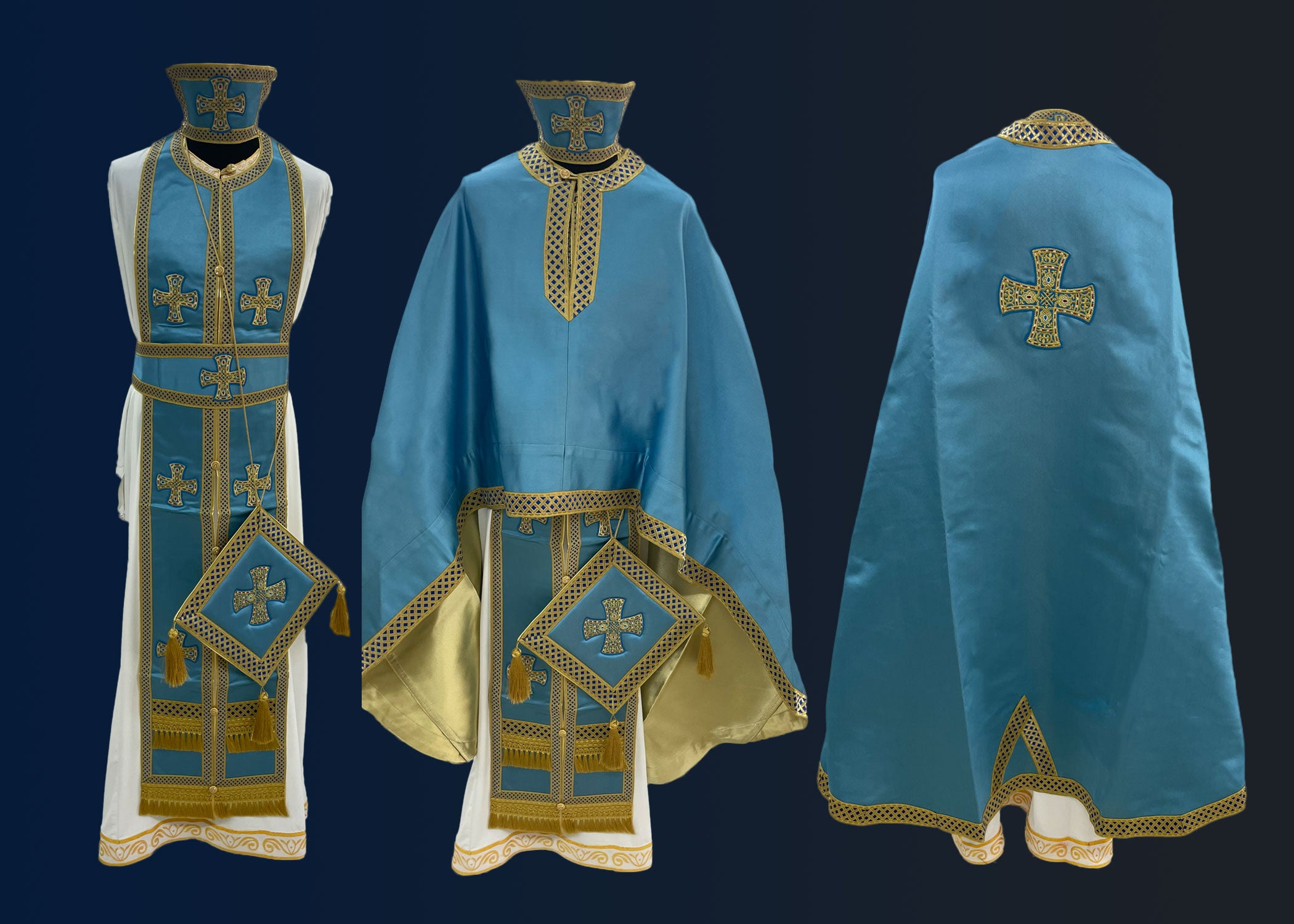 Liturgical Vestment Satin Light Blue –Liturgical Fabrics