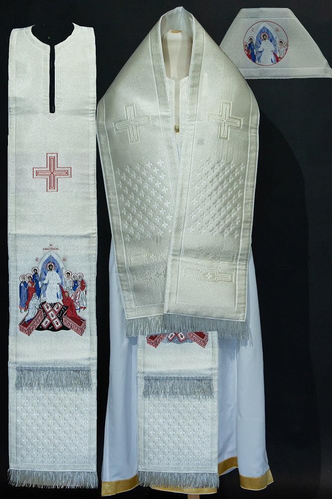 Bishop set ‘Resurrection’ on a white background –Liturgical Fabrics