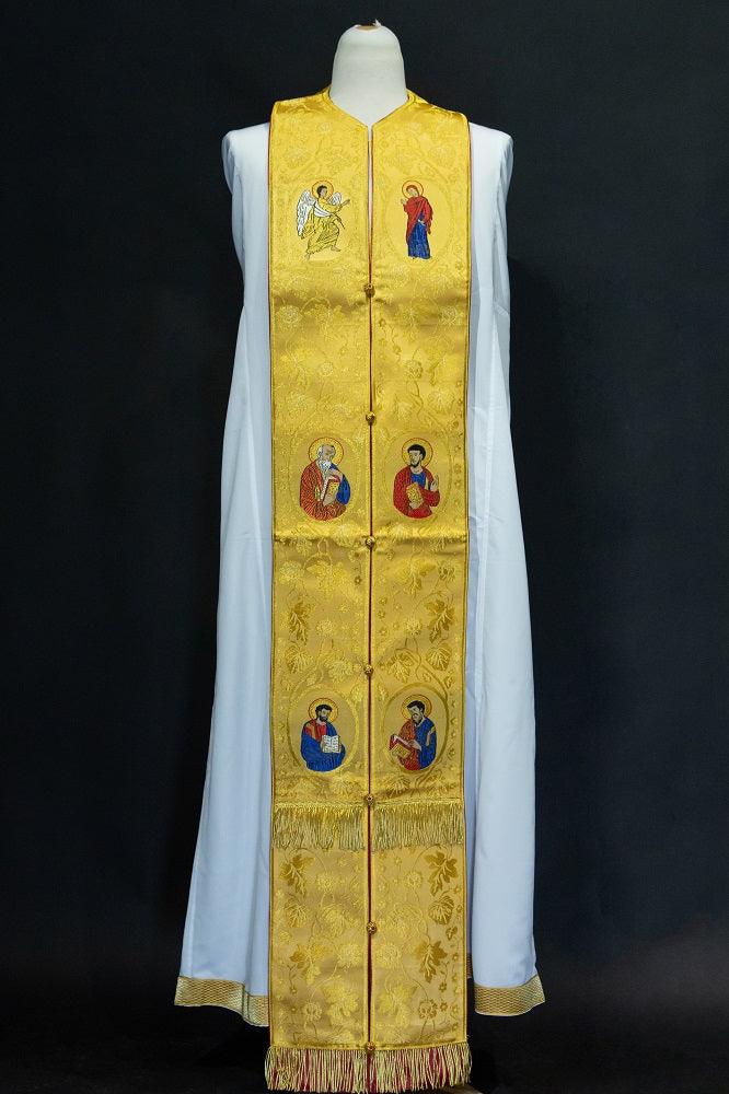Epitrachelion ‘The Evangelists’ in gold –Liturgical Fabrics