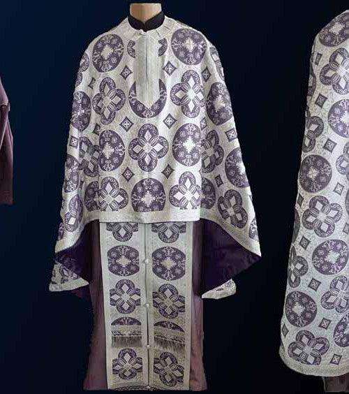 Liturgical Vestment (IERO 67) Purple & Silver –Liturgical Fabrics