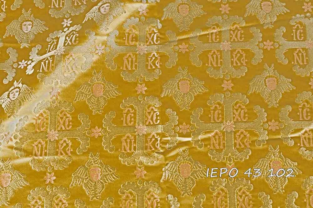 Clerical metallic fabric with crosses and angels (IERO 43) –Liturgical ...