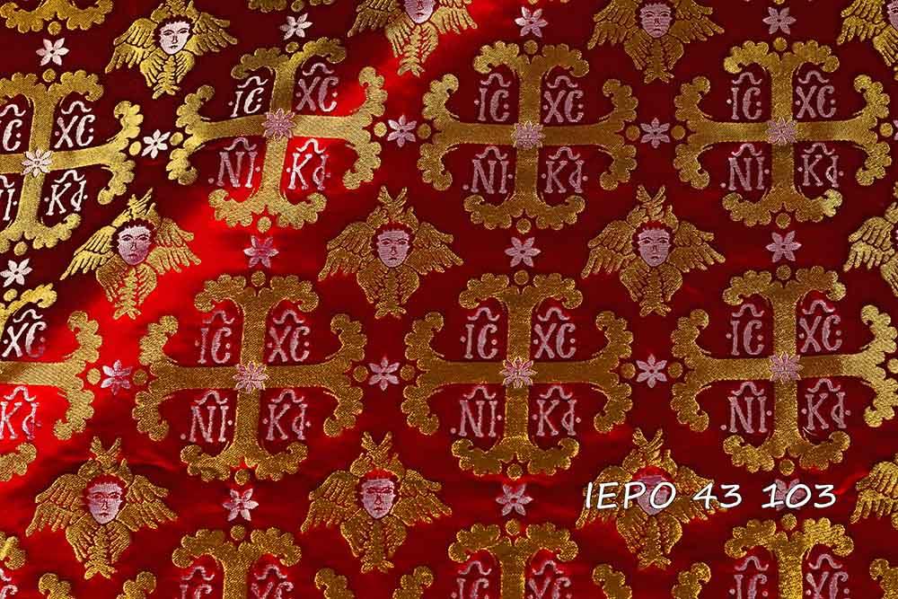 Clerical metallic fabric with crosses and angels (IERO 43) –Liturgical ...